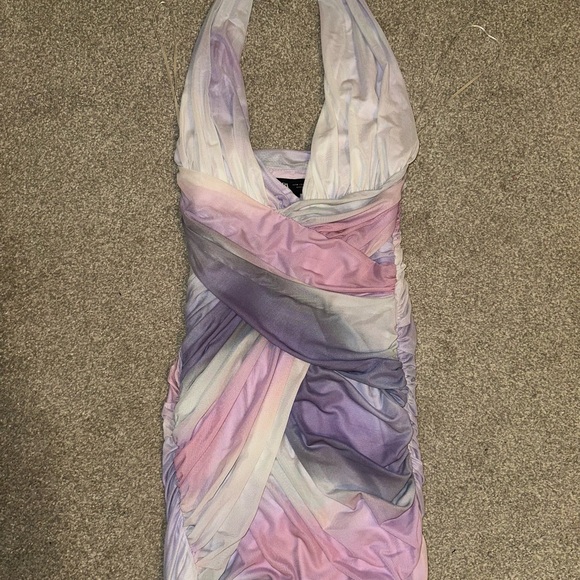 Zara | Dresses | Zara Backless Dress In Purple And Pink | Poshmark